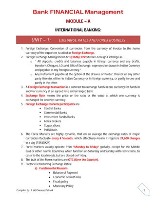 Bfm important points | PDF