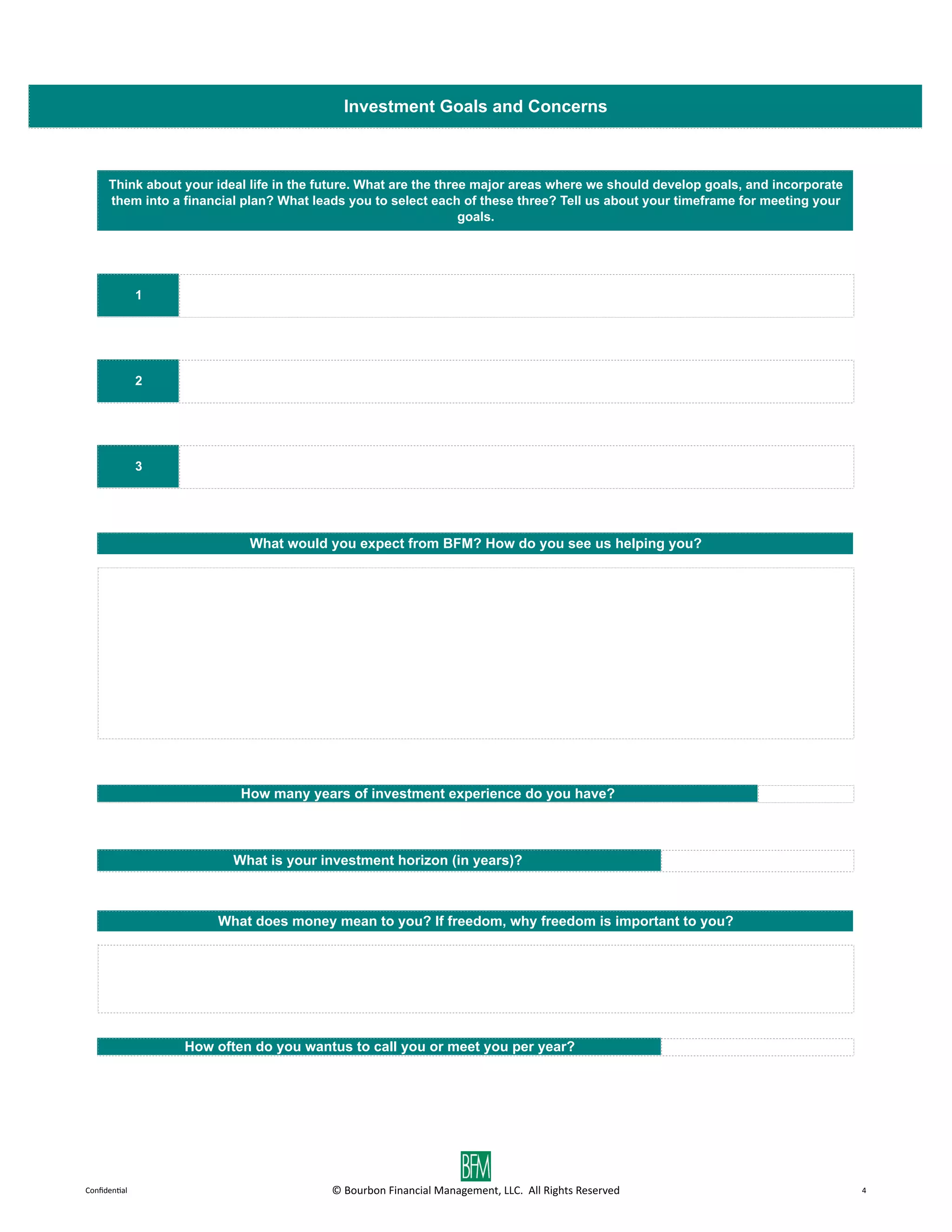 BFM_Questionnaire_2011 | PDF | Stocks and Bonds | Personal Investing