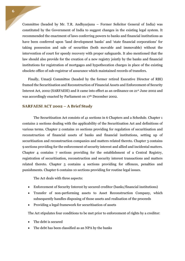 Checklist For Action Under Sarfaesi Act – VFROV