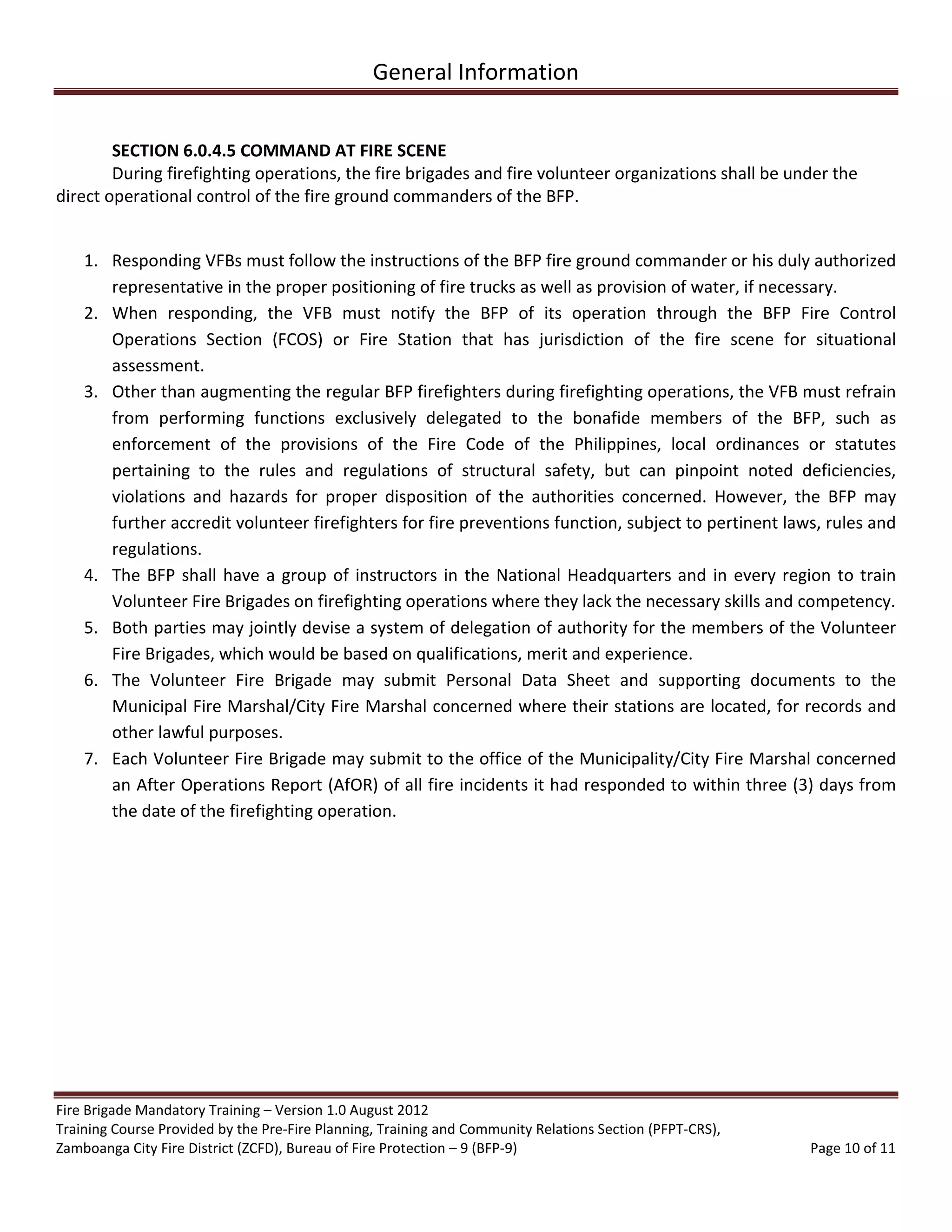 competency training fire brigade trainee guide module 1-5 | PDF