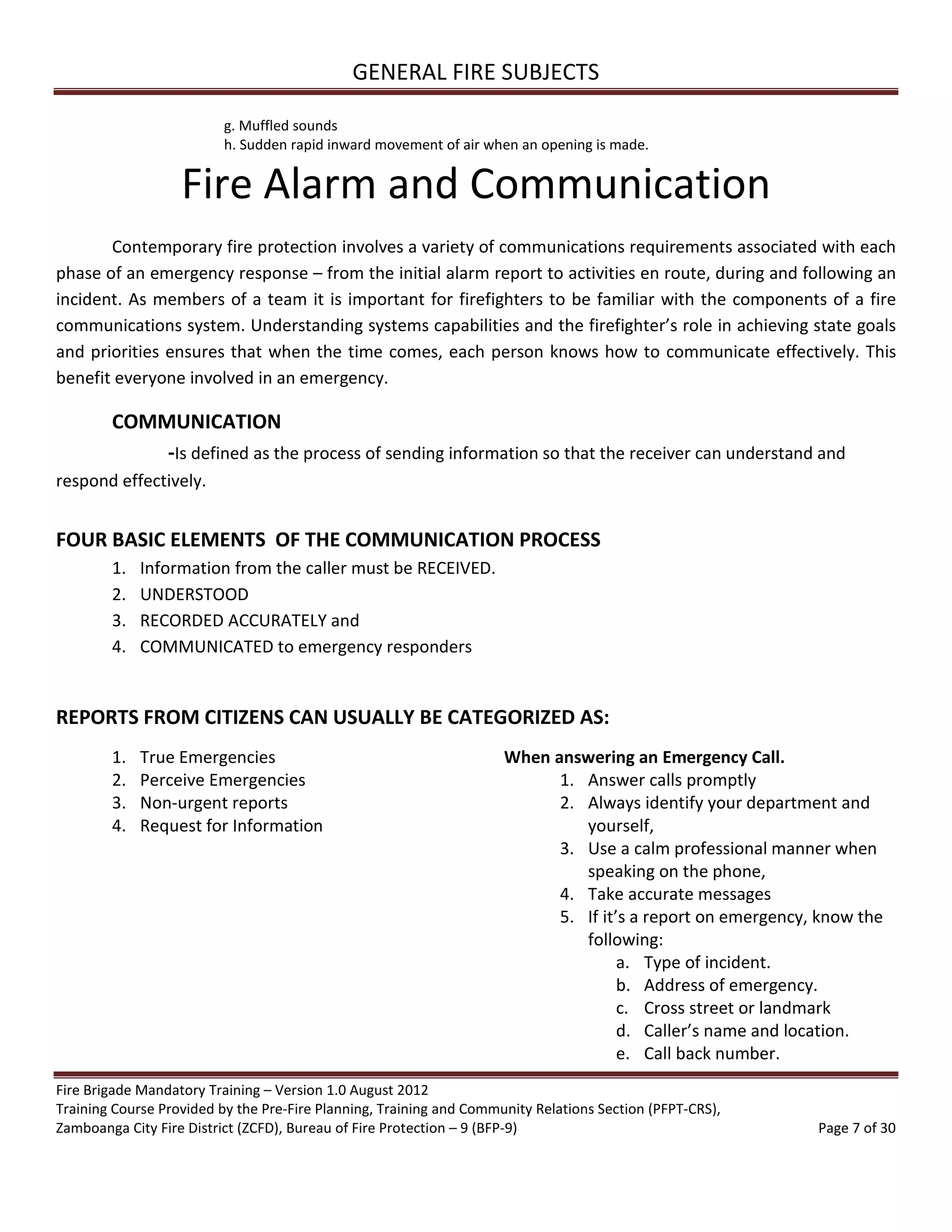 competency training fire brigade trainee guide module 1-5 | PDF