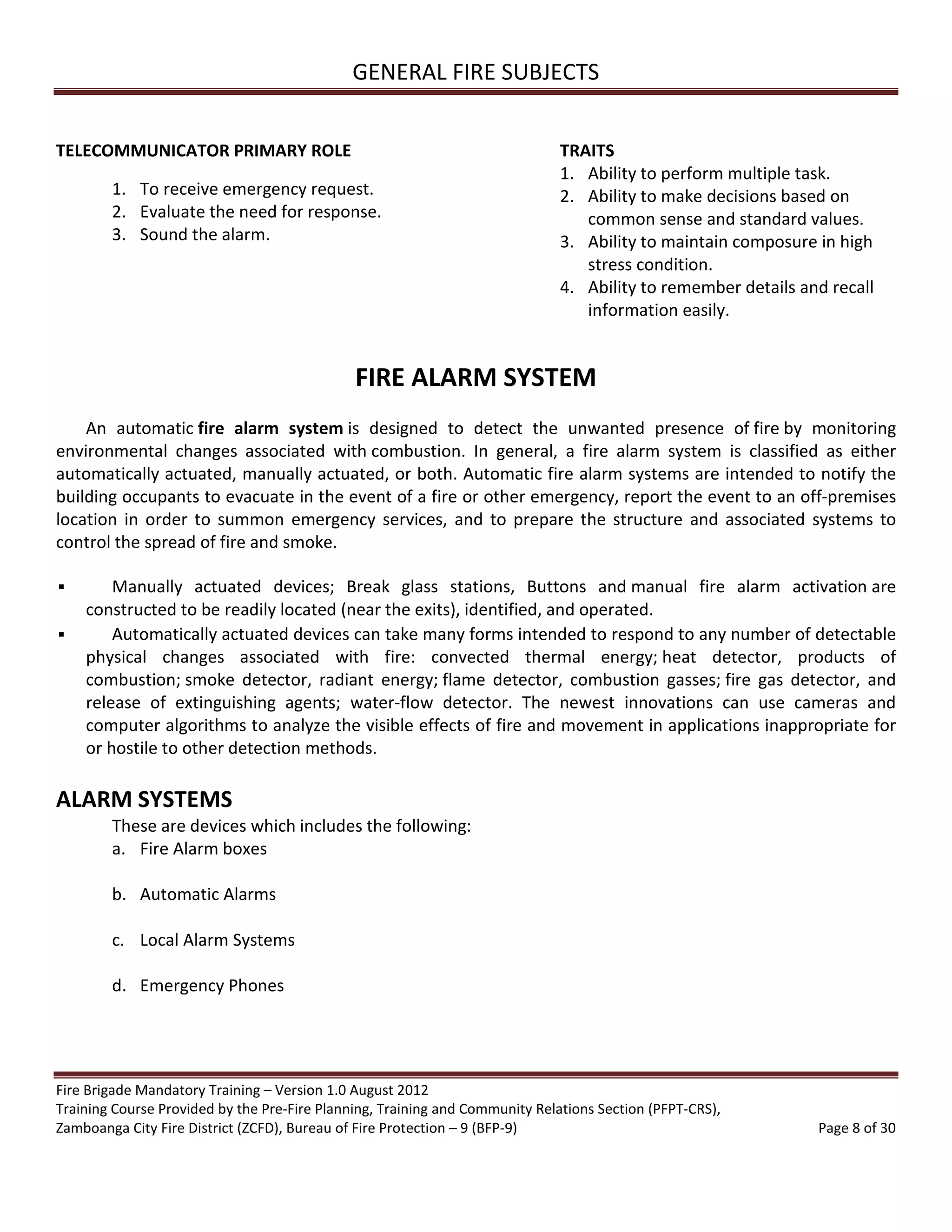 competency training fire brigade trainee guide module 1-5 | PDF