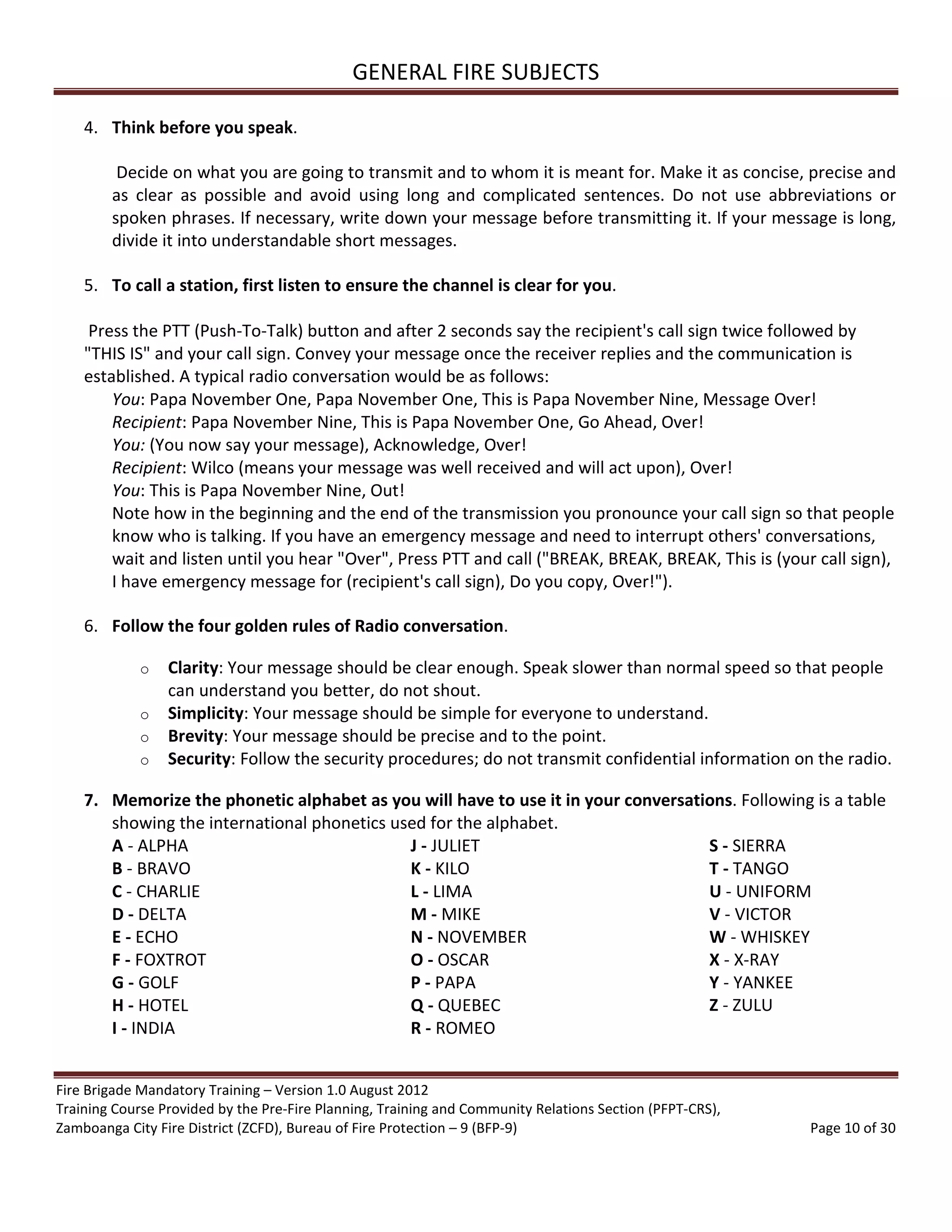 competency training fire brigade trainee guide module 1-5 | PDF