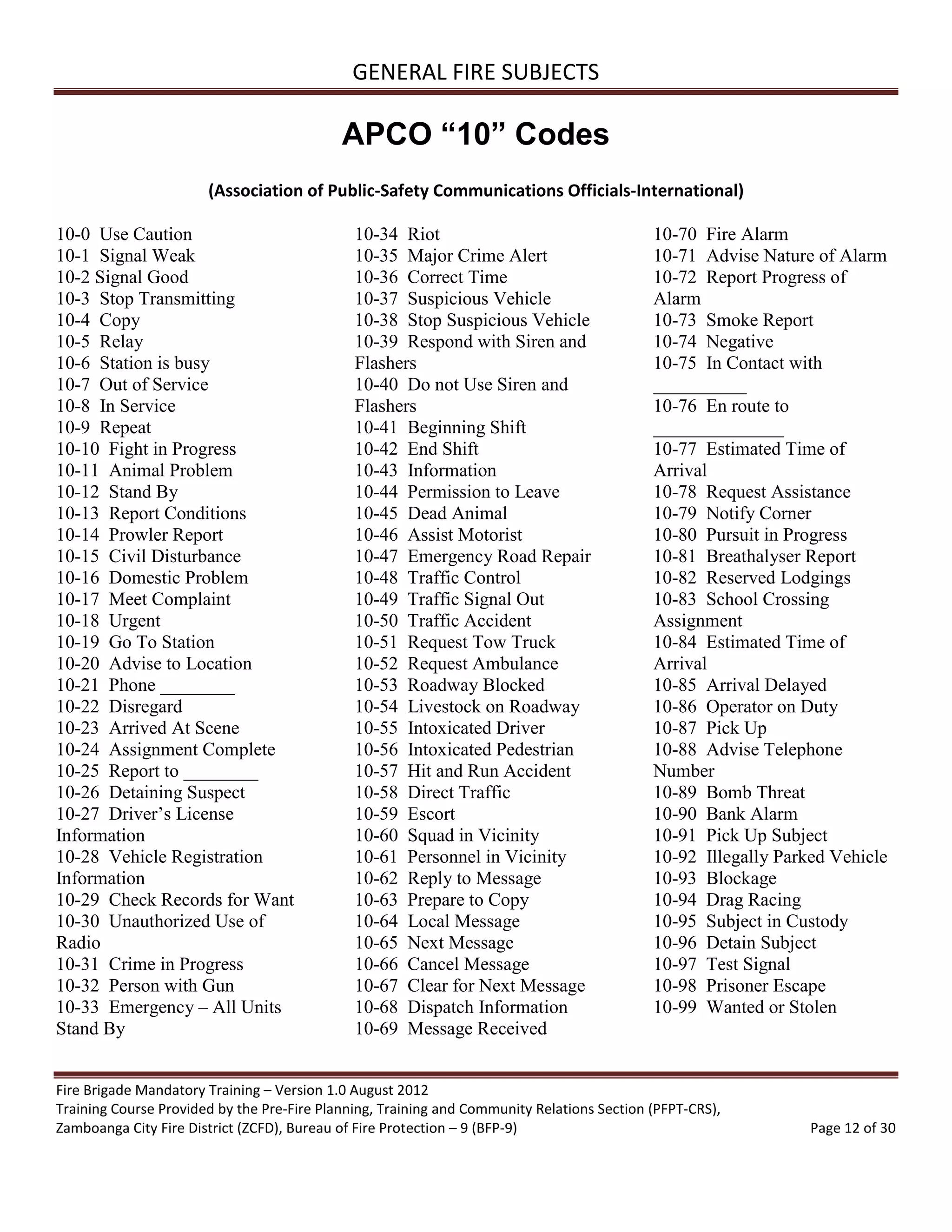 competency training fire brigade trainee guide module 1-5 | PDF