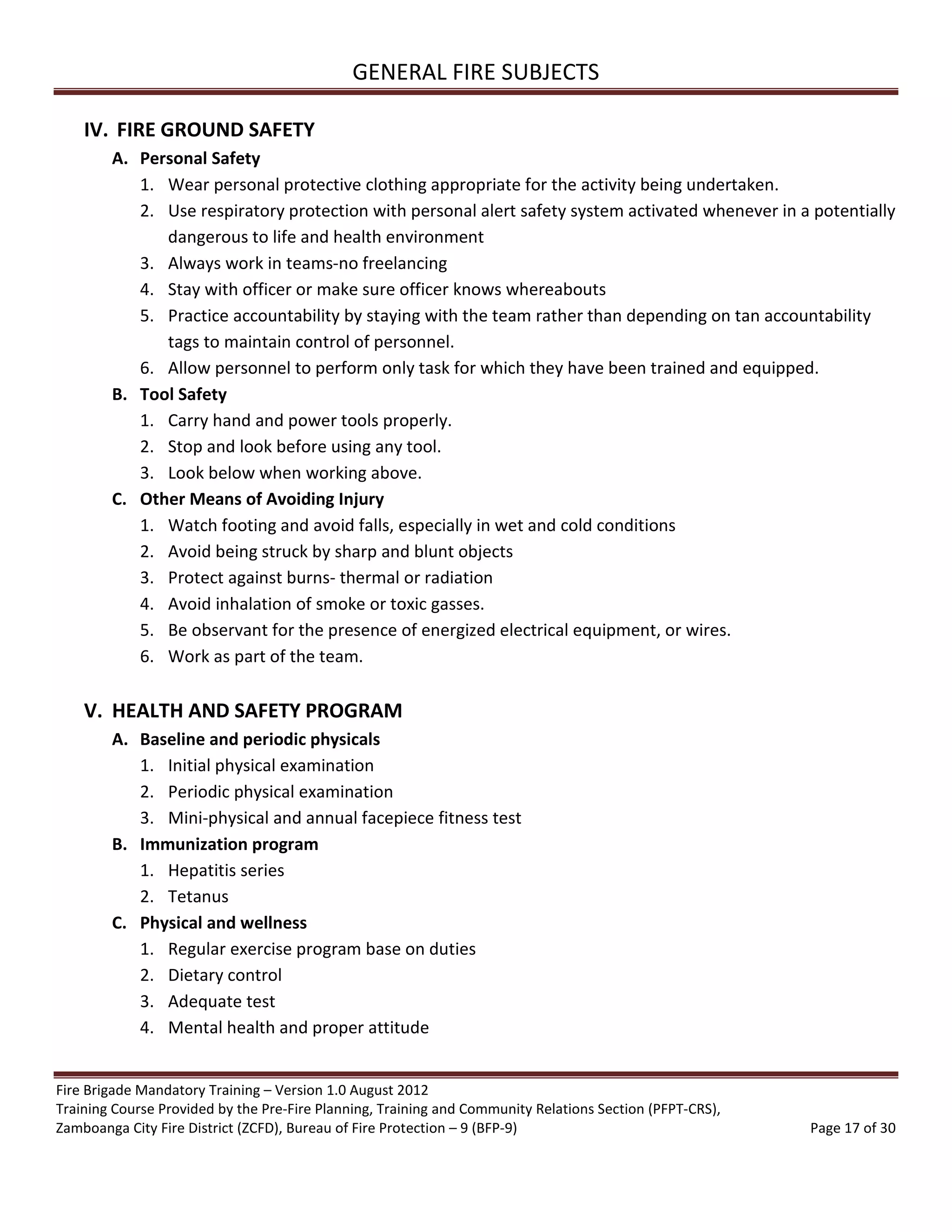 competency training fire brigade trainee guide module 1-5 | PDF