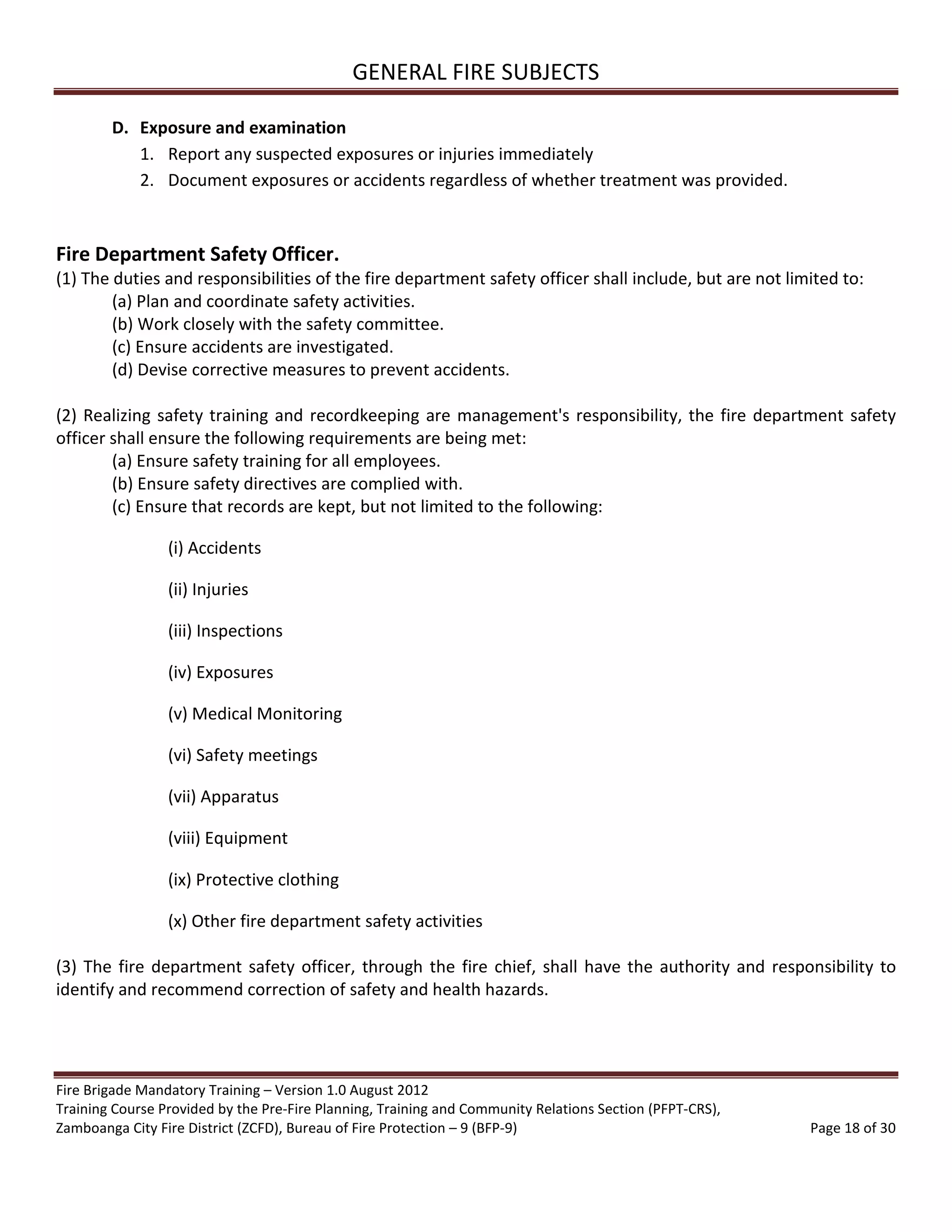 competency training fire brigade trainee guide module 1-5 | PDF