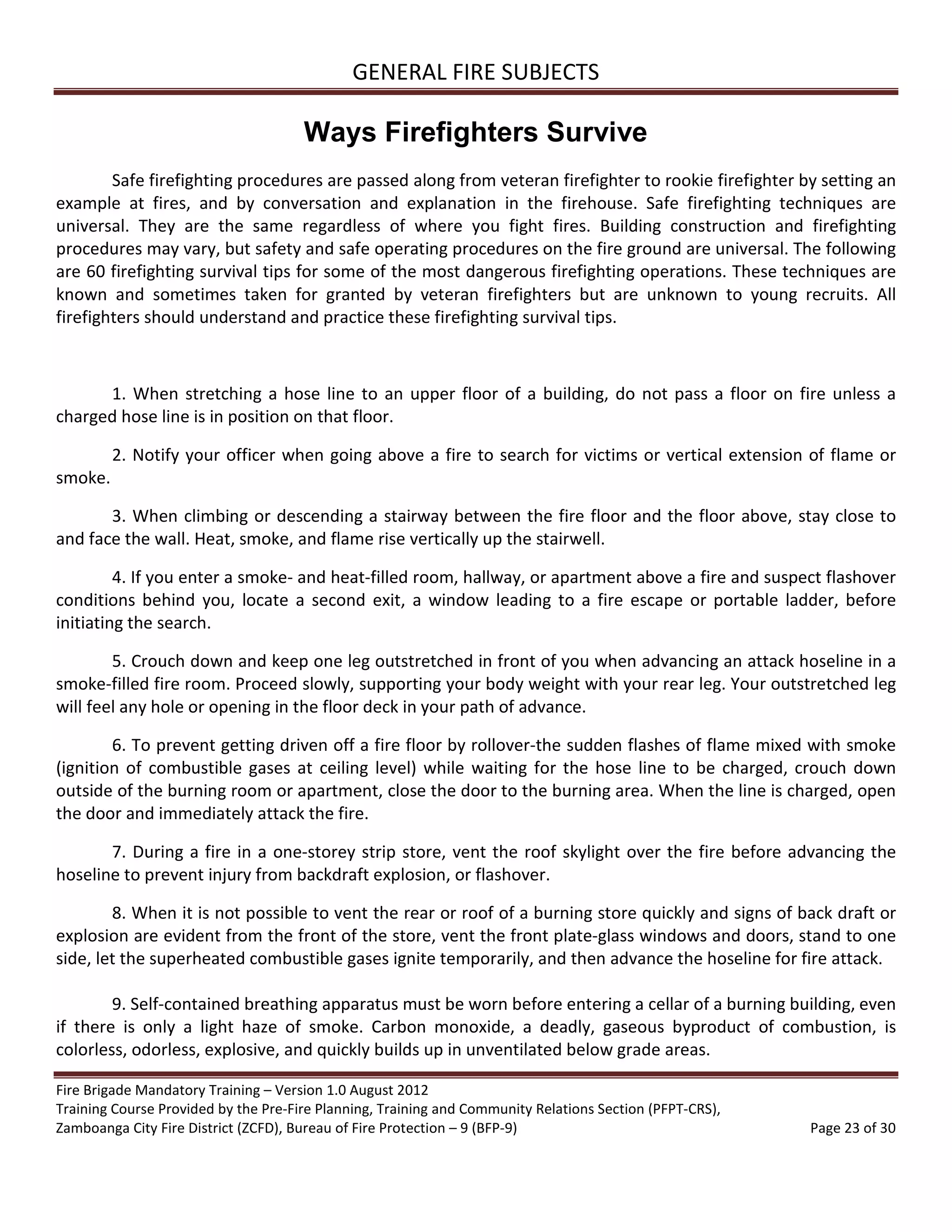 competency training fire brigade trainee guide module 1-5 | PDF