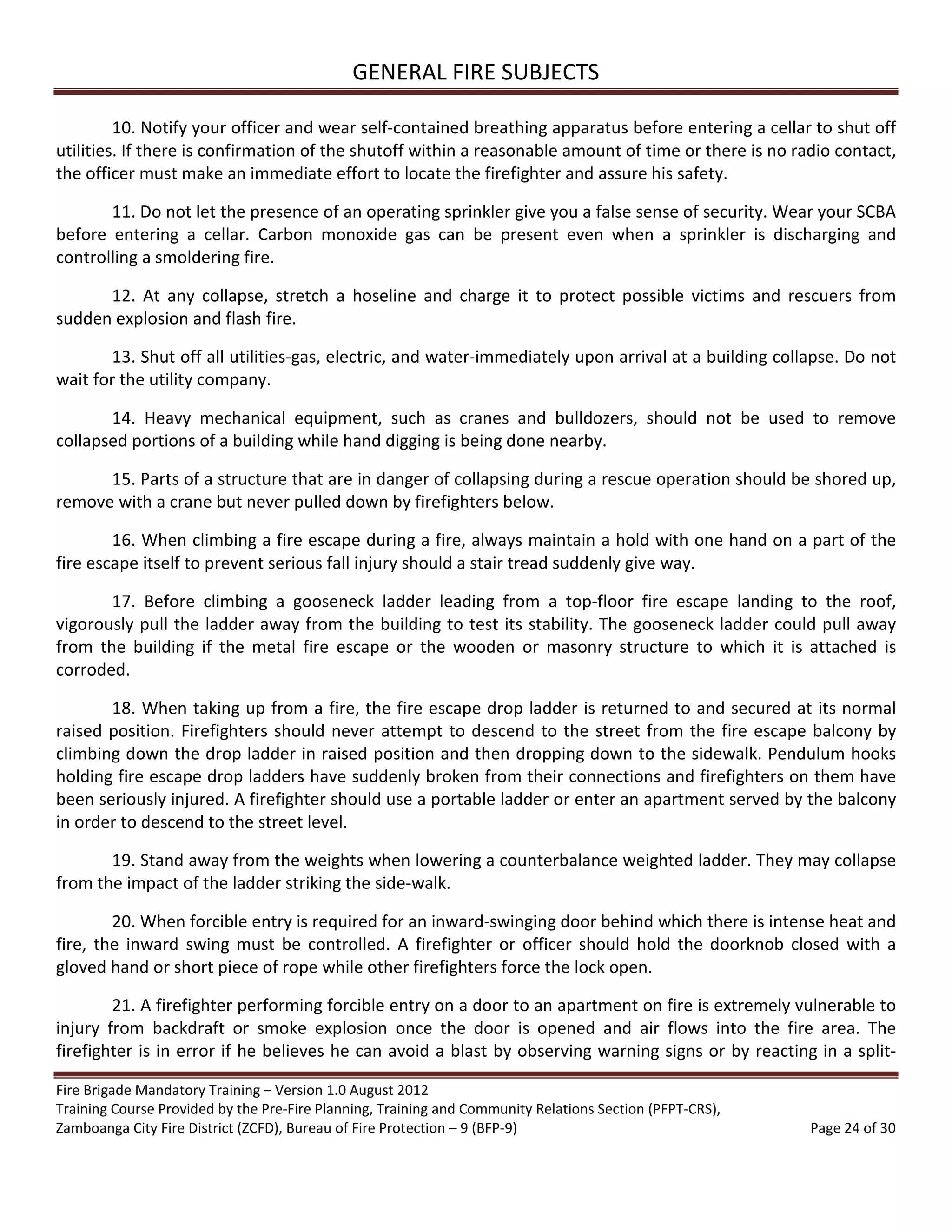 competency training fire brigade trainee guide module 1-5 | PDF