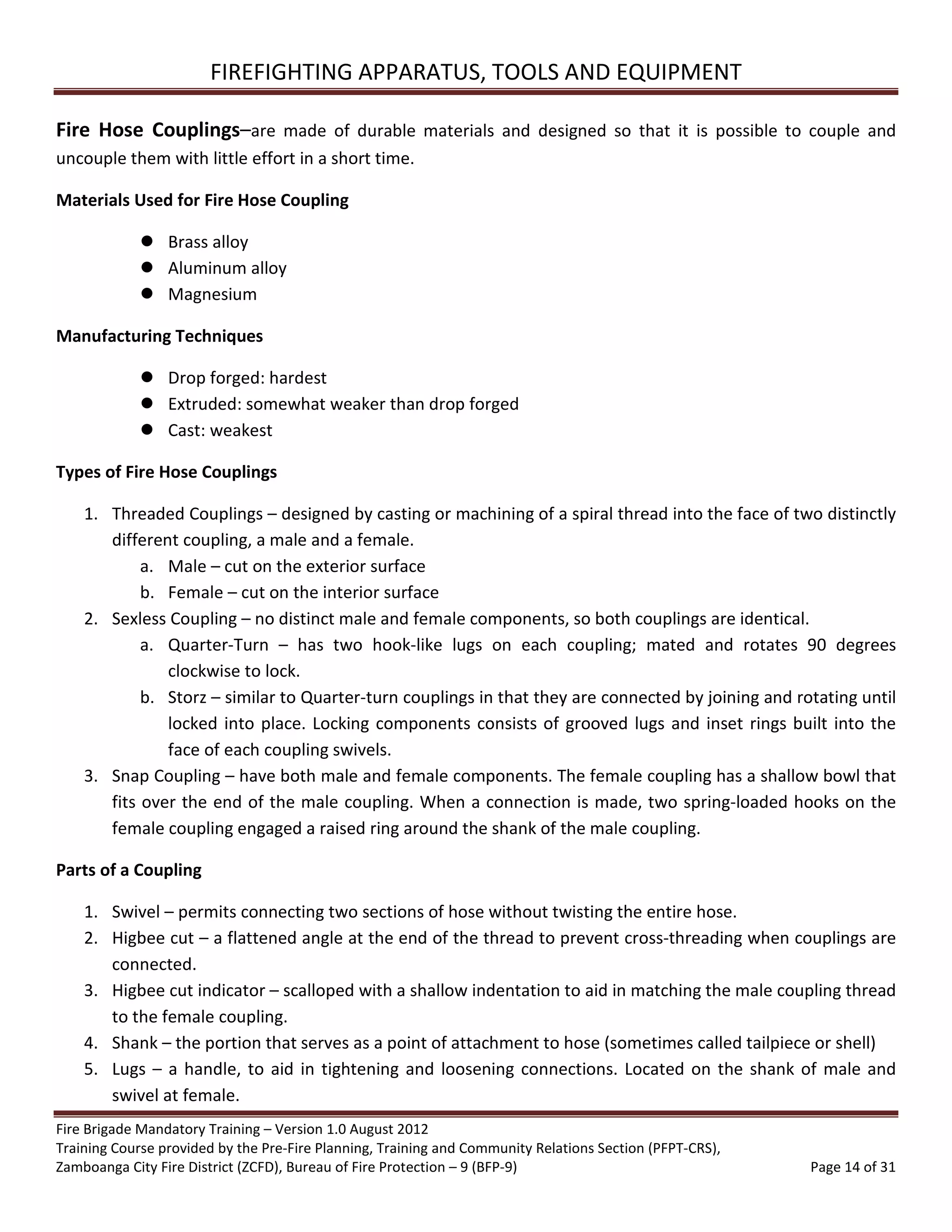 competency training fire brigade trainee guide module 1-5 | PDF