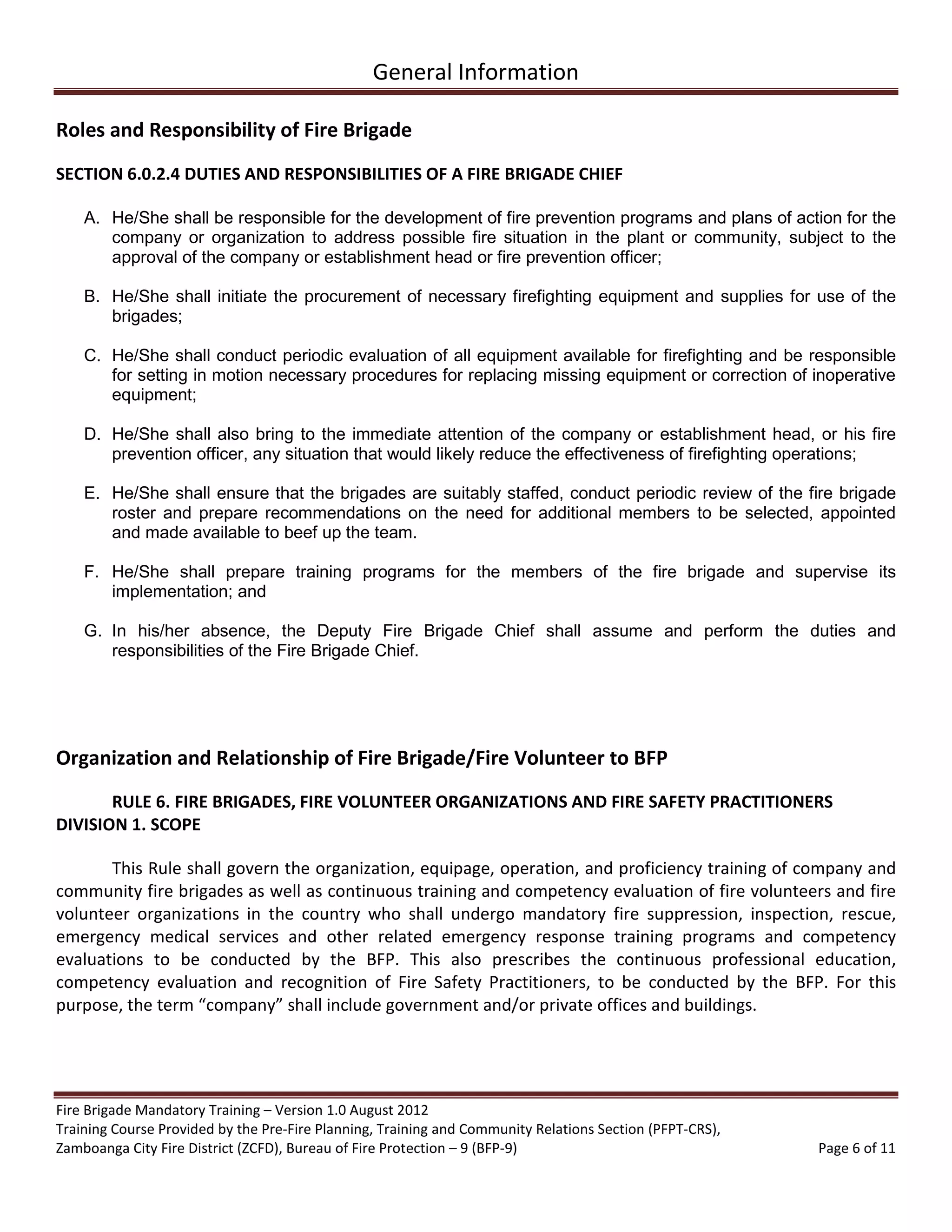 competency training fire brigade trainee guide module 1-5 | PDF