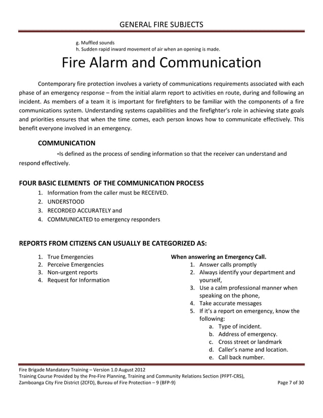 competency training fire brigade trainee guide module 1-5 | PDF