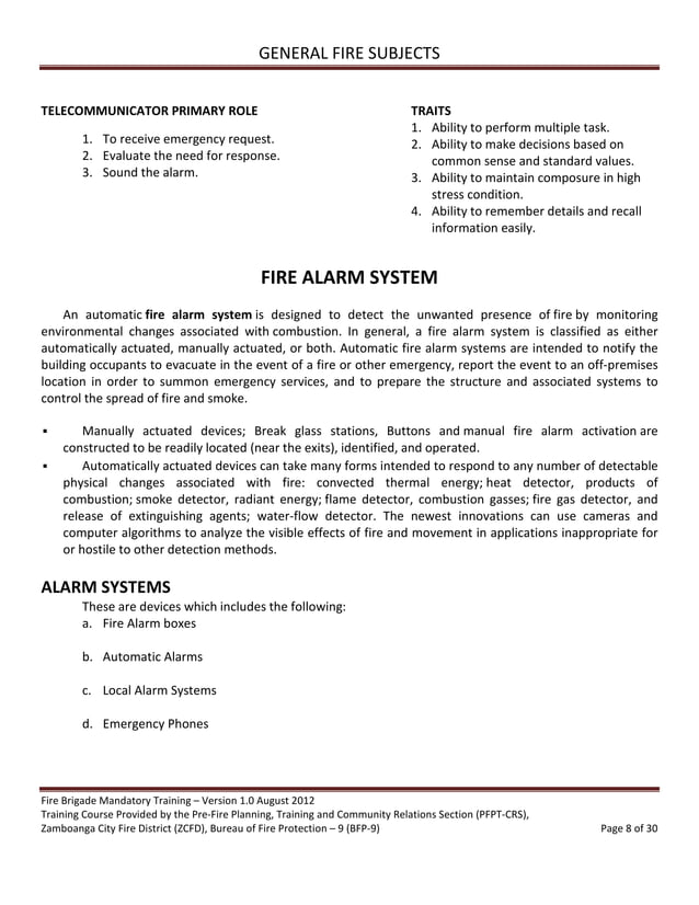 competency training fire brigade trainee guide module 1-5 | PDF