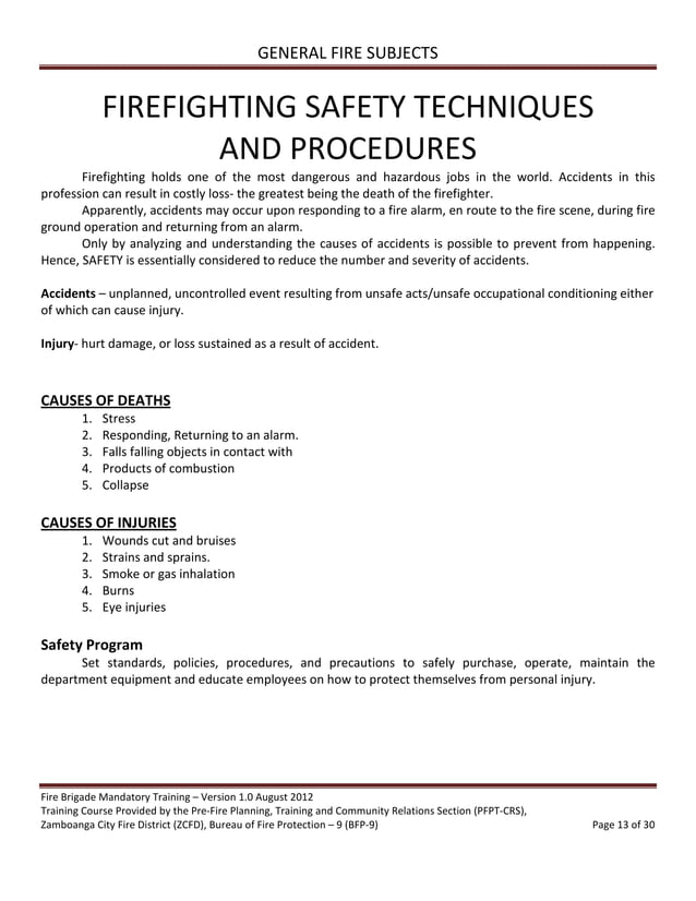 competency training fire brigade trainee guide module 1-5 | PDF