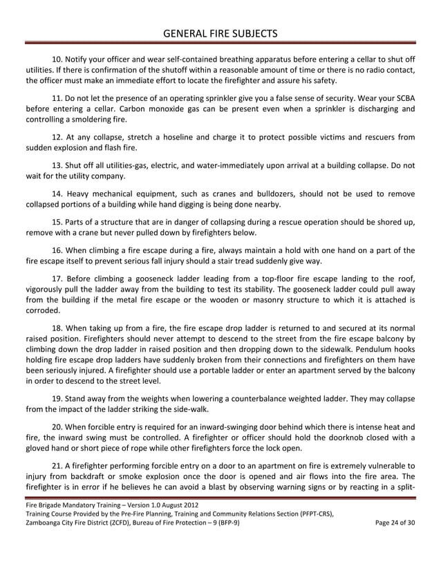 competency training fire brigade trainee guide module 1-5 | PDF