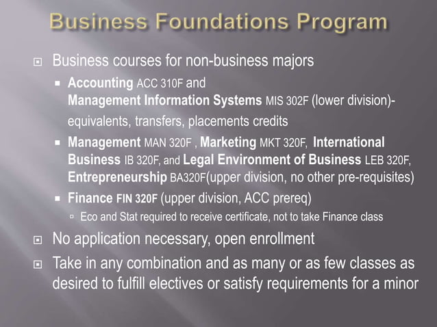 Business Foundations Program | PPT