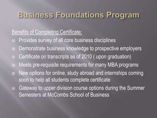 Business Foundations Program | PPTX