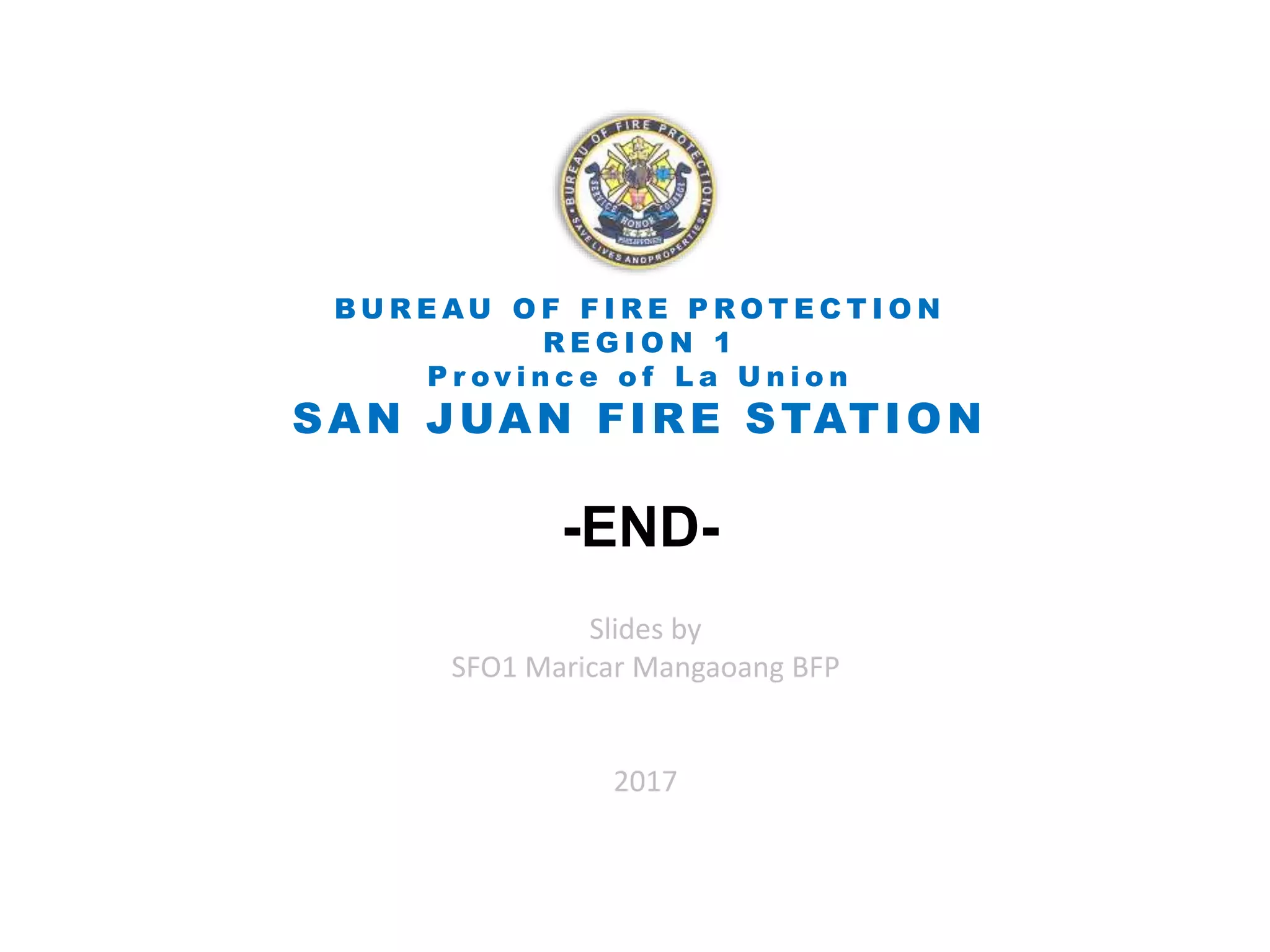 Bfp SAN JUAN-LU fire safety lecture | PPTX