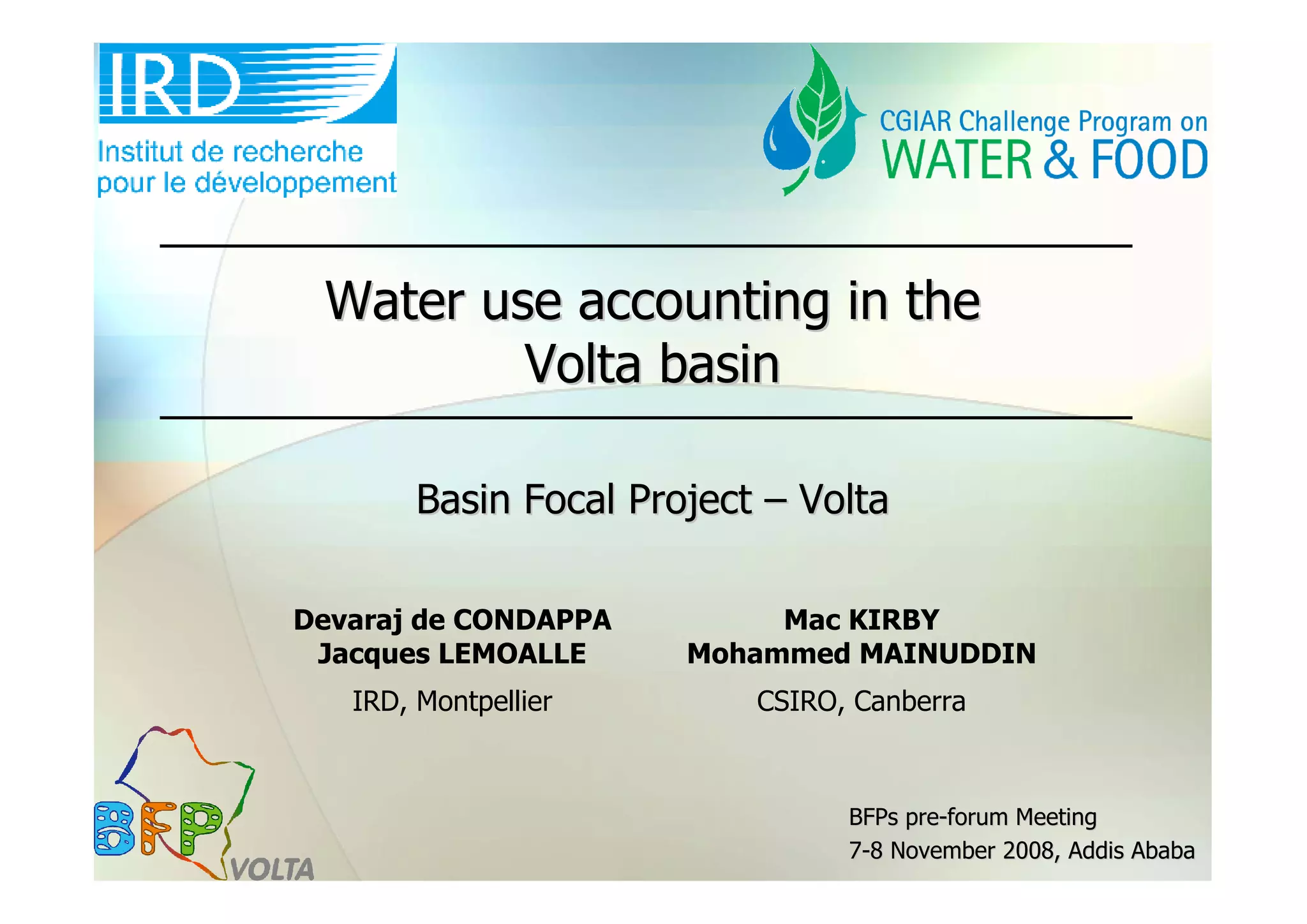 Water use accounting in the Volta basin | PPT