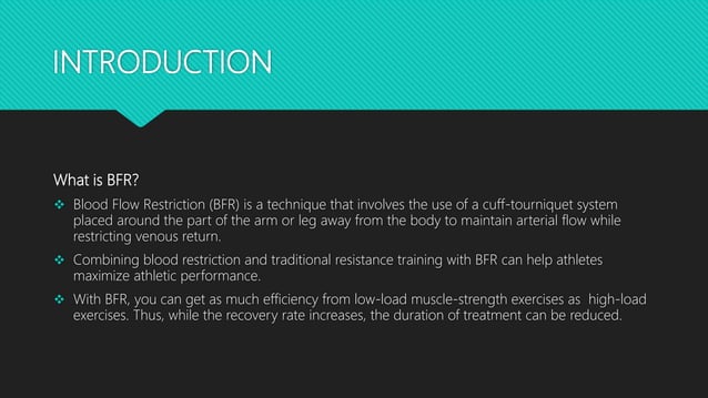Blood Flow Restriction and the Delfi machine | PPT