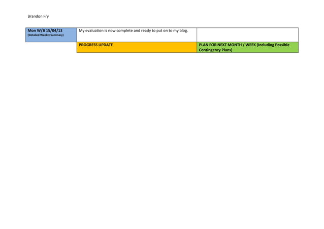 B fry a2 advanced_portfolio_production_diary_template | PPT