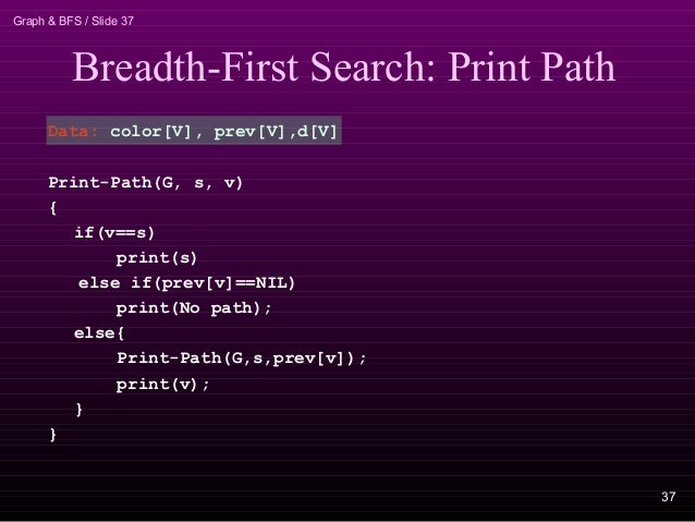 Breadth first search