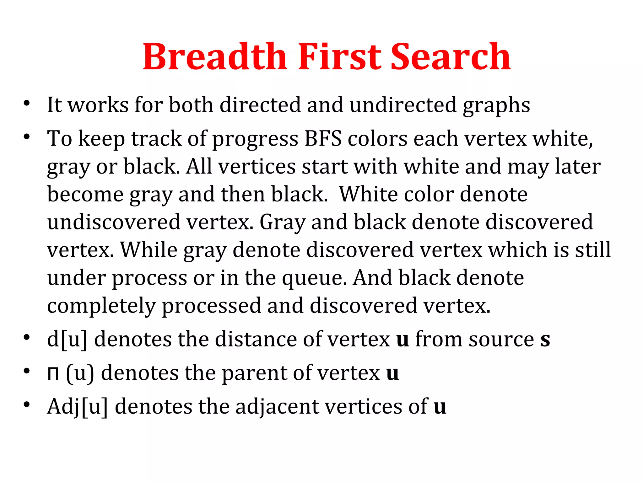 Breadth first search and depth first search | PPT