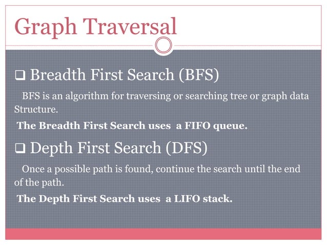 BFS and DFS | PPTX