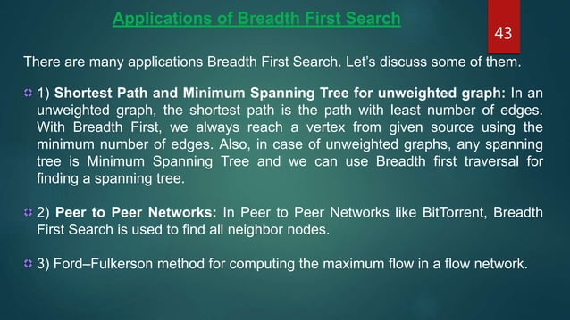 Presentation on Breadth First Search (BFS) | PPTX