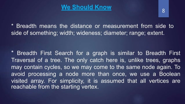 Presentation on Breadth First Search (BFS) | PPTX
