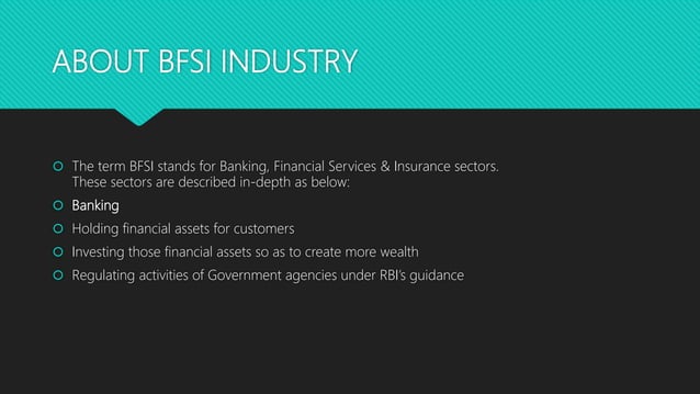 BFSI Sector | PPTX | Business Banking & Finance | Business