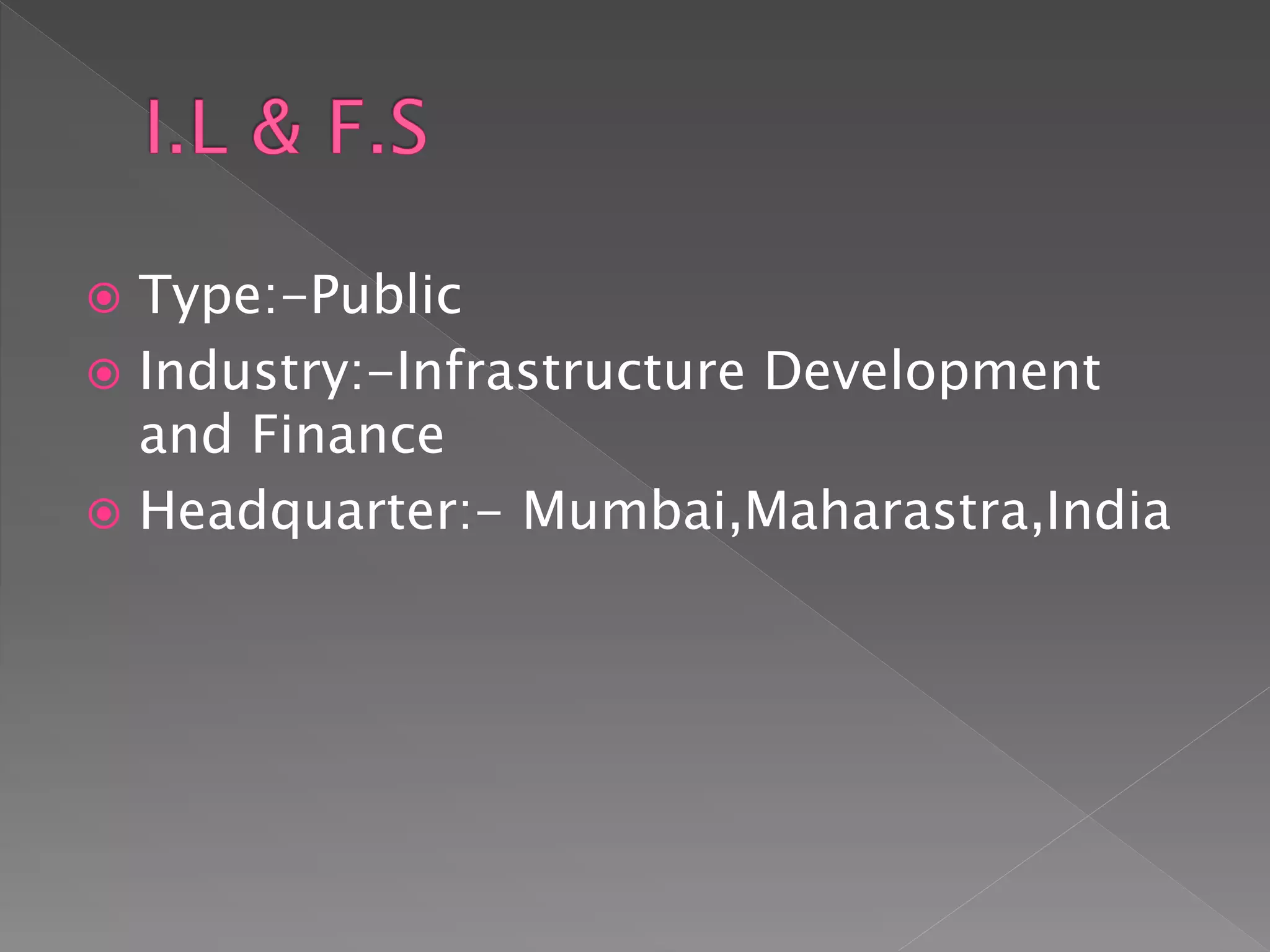Bfsi presentation on il&fs | PPTX