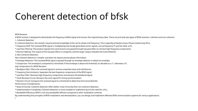 bfsk binary frequency shift keying pp.pptx | Digital Audio | Computer Software and Applications