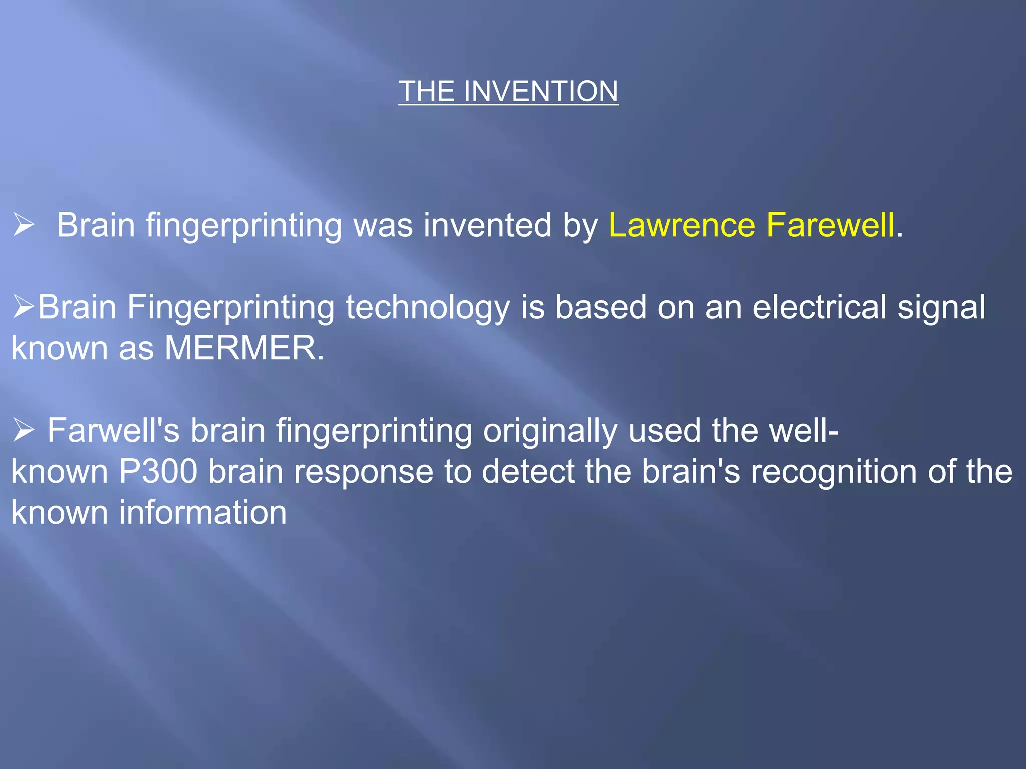 Brain Fingerprinting PPT | PPTX