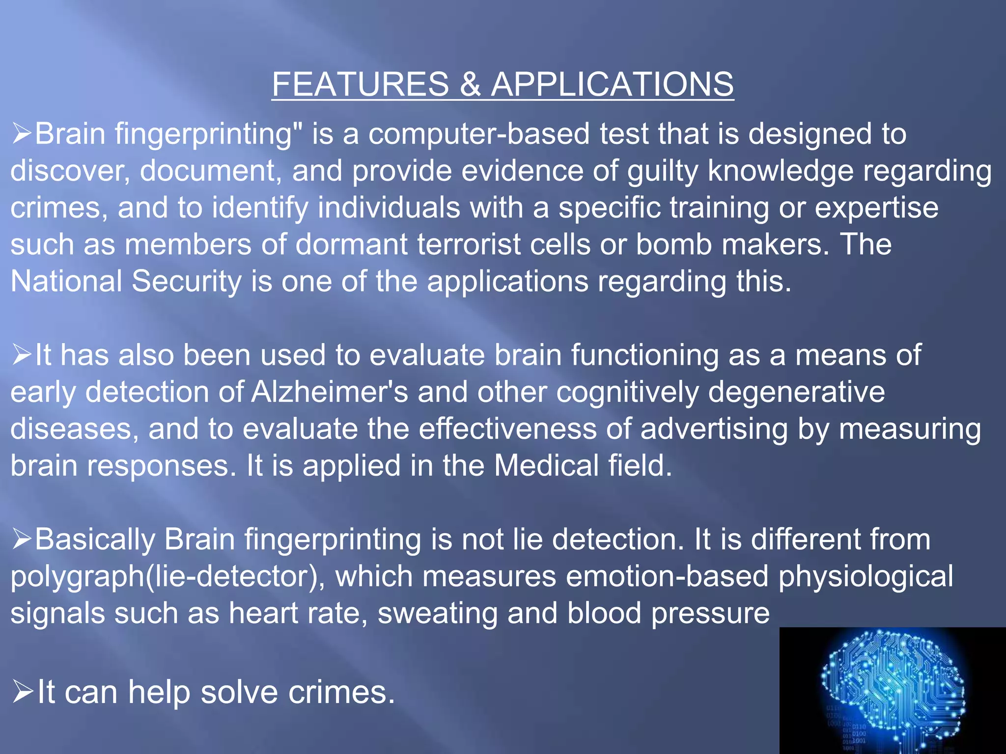 Brain Fingerprinting PPT | PPTX
