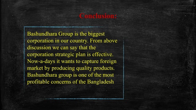 Strategic Planning of Bashundhara Group | PPT