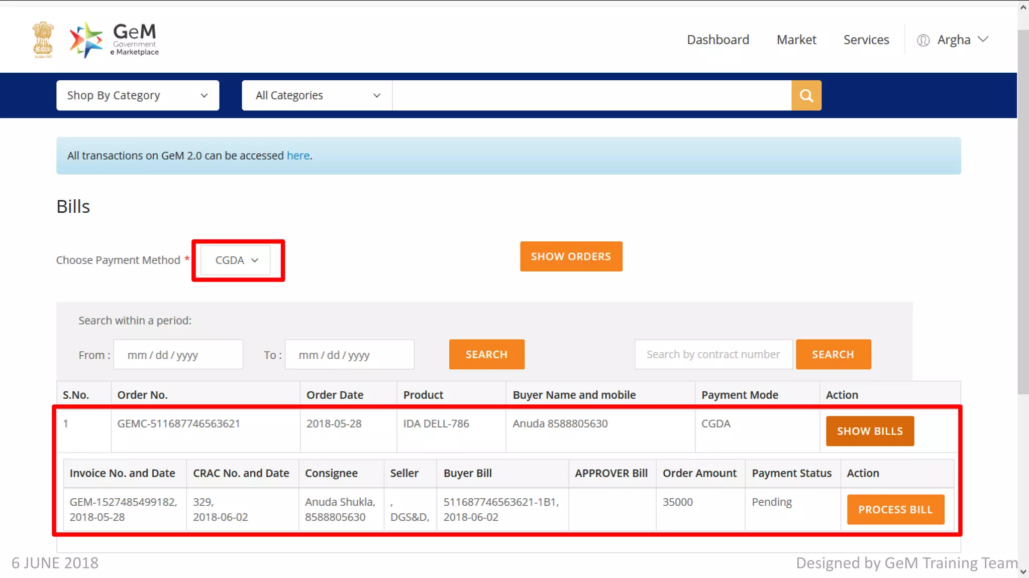 Buyer Module GeM 3.0- Payment process (cgda) | PDF