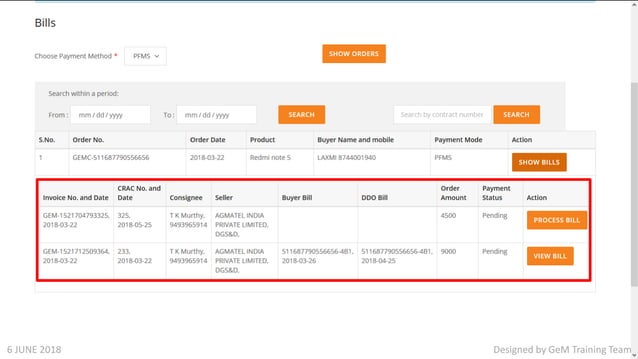 Buyer Module GeM 3.0- Payment process (PFMS) | PDF