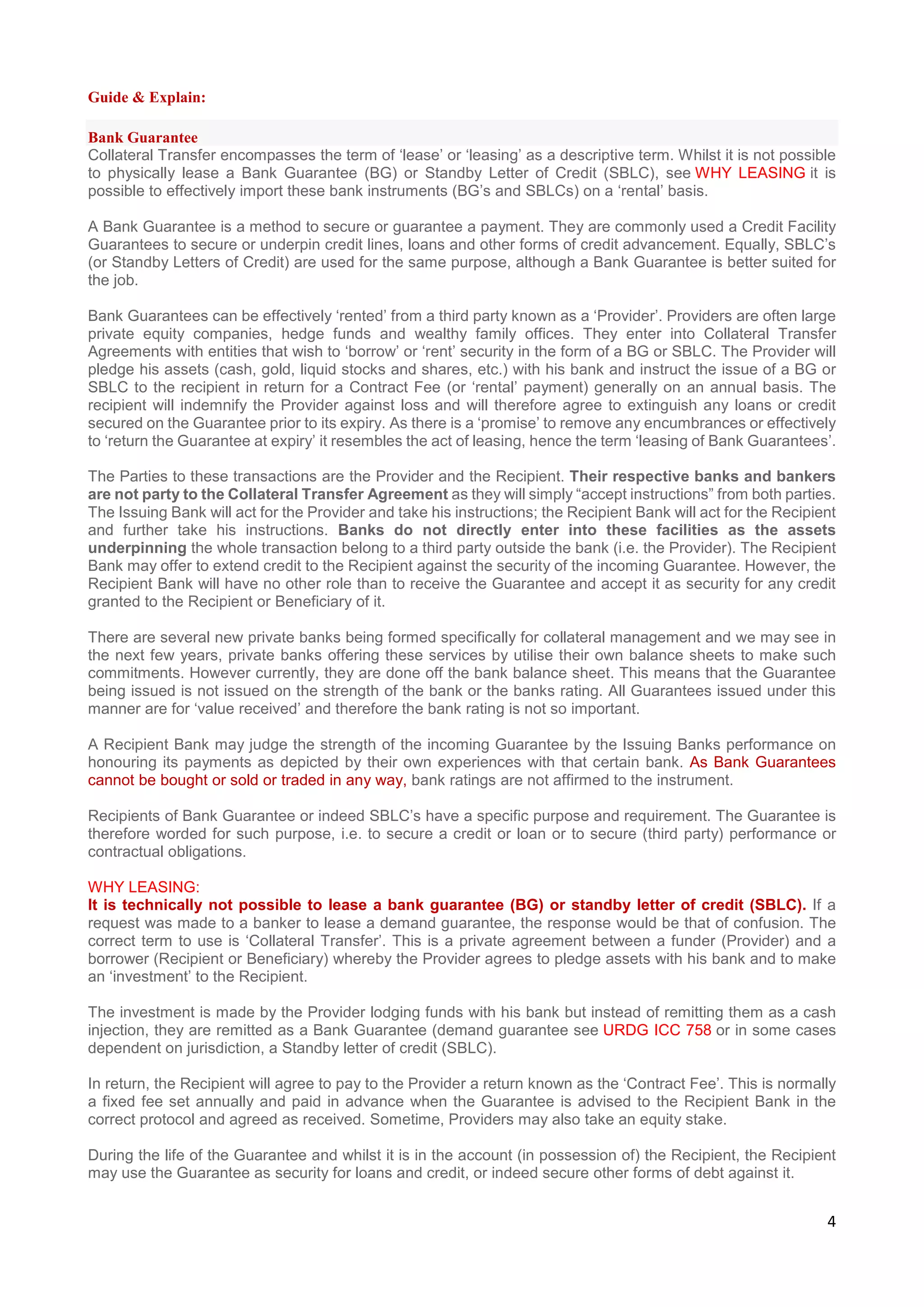 Bg.sblc procedure & guide | PDF