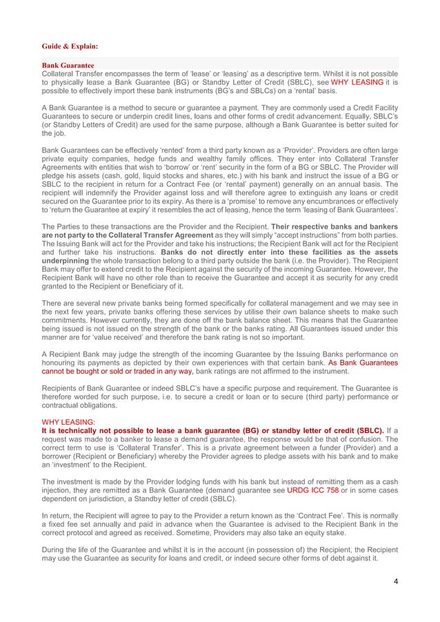 Bg.sblc procedure & guide | PDF