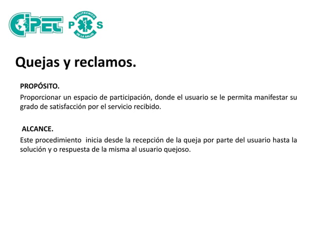 Manejo de quejas y reclamos | PPTX