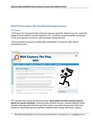 BGA CTF 2012 Ethical Hacking Yarışması Çözümleri | PDF