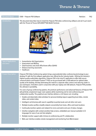 BGAN Video Conferencing Using Polycom | PDF