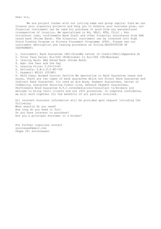 Bg and sblc for lease | PDF