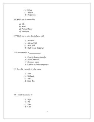 B Gas Painting Multiple Choice 1 Pdf