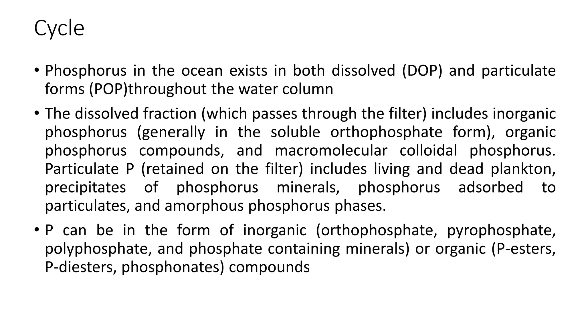 MARINE BIOGEOCHEMICAL CYCLING | PPTX