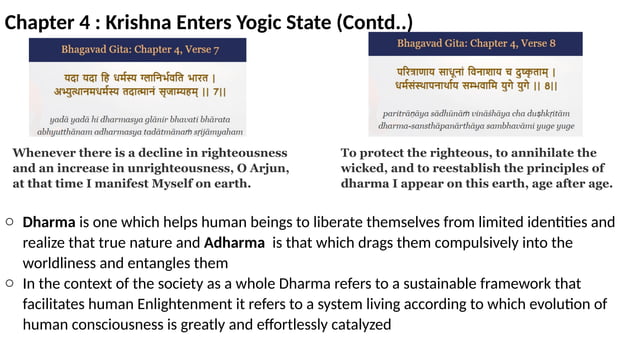 Bhagavad Gita Chapters 4 and 5 Bhagavad Gita Chapters 4 and 5 | PPT
