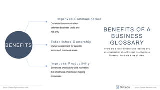 The Business Glossary, Data Dictionary, Data Catalog Trifecta | PPTX
