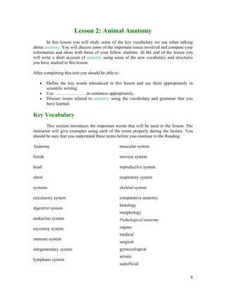 Animal Science Vocabulary Words