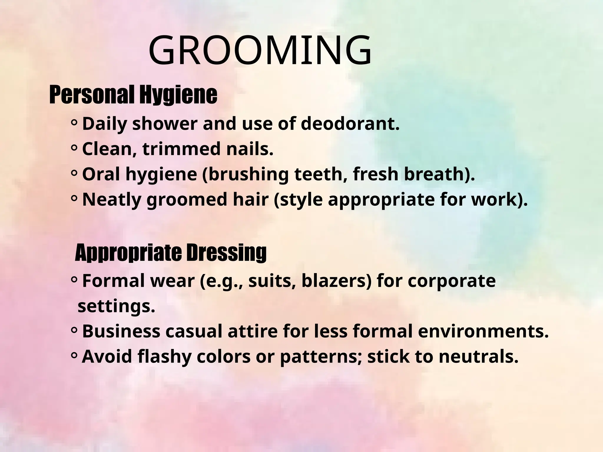 Hotel management, grooming, dressing, behaviour | PPTX