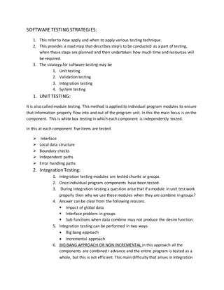 SOFTWARE TESTING STRATEGIES: | PDF